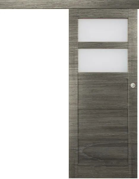 posuvné interiérové dveře na stěnu vasco doors BRAGA model 3 Průchozí rozměr: 70 x 197 cm, Orientace dveří: Levé dveře, Dekor: Bílá