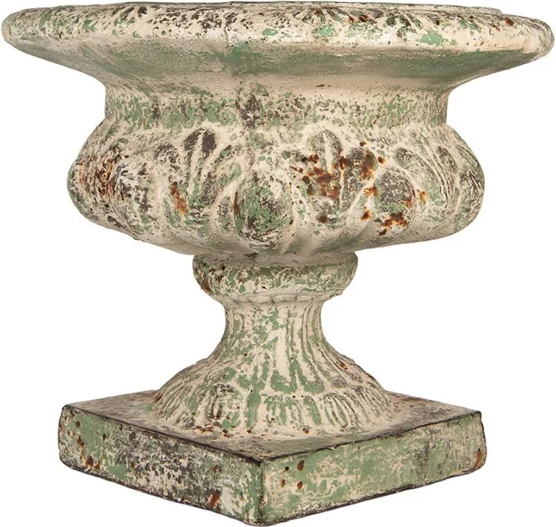 Zelený antik květináč v barokním stylu s listy Baroque - Ø 56*50 cm