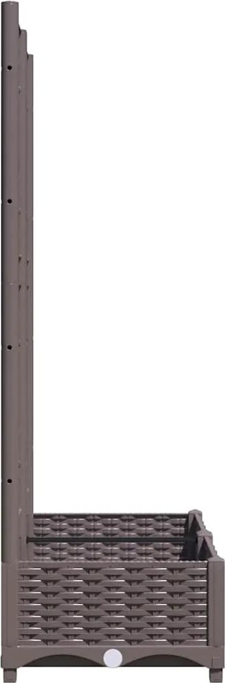 Zahradní truhlík s treláží hnědý 80 x 40 x 121,5 cm PP 318260