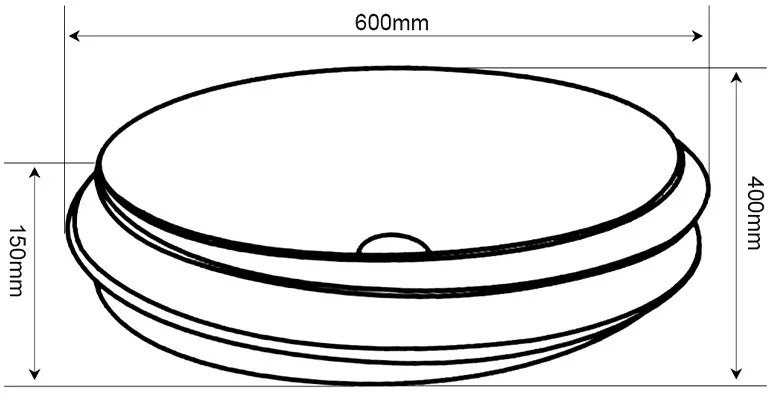 BPS-koupelny Keramické umyvadlo na desku HYD-YO-WH-MOD5-GL-600 60x40 cm, bílé/zlatý dekor