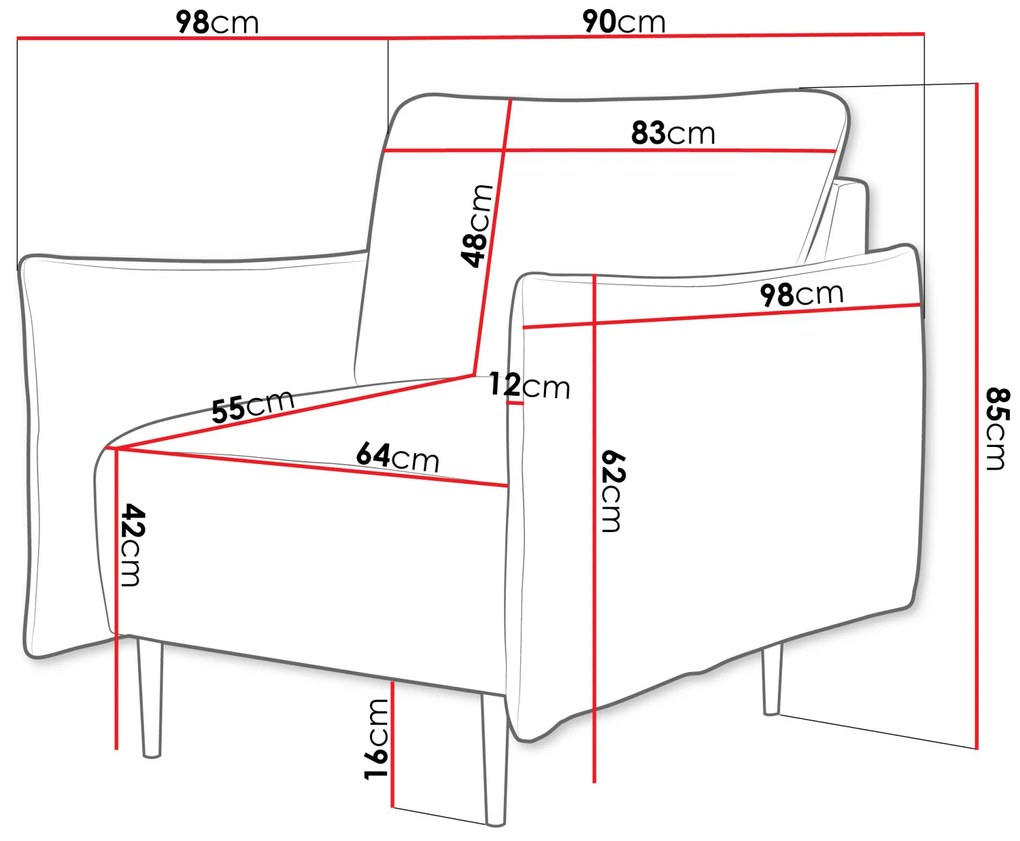 Moderní křeslo GROVE - světlé šedé 2