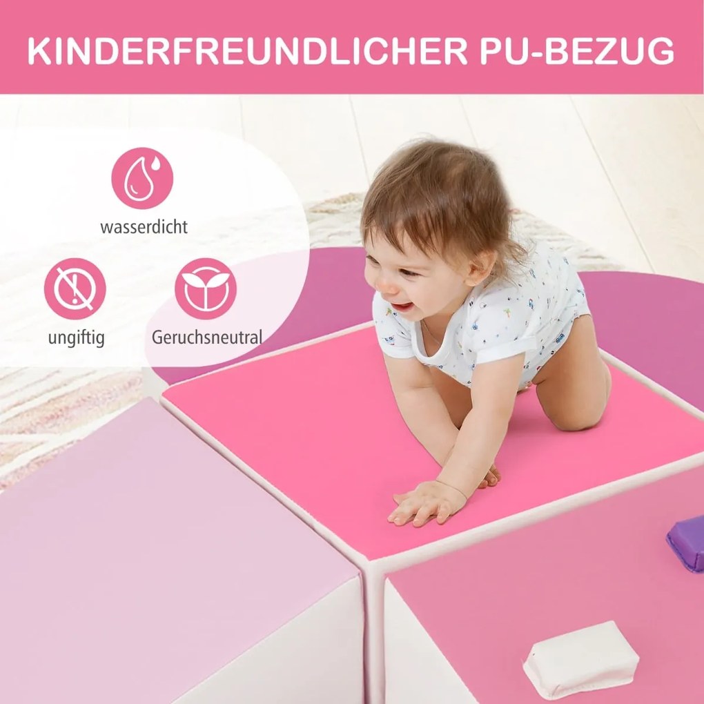 Costway 6 ks. Kinder Schamstoff Bausteine mit Kletterfelsen zum Klettern