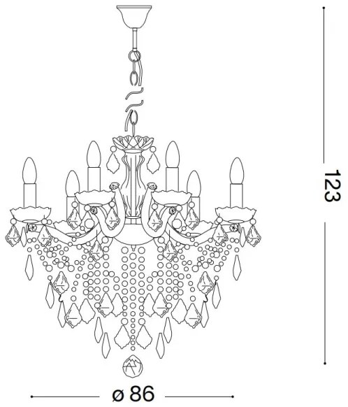 Ideal Lux - Křišťálový lustr na řetězu FLORIAN 18xE14/40W/230V pr. 86 cm čirá