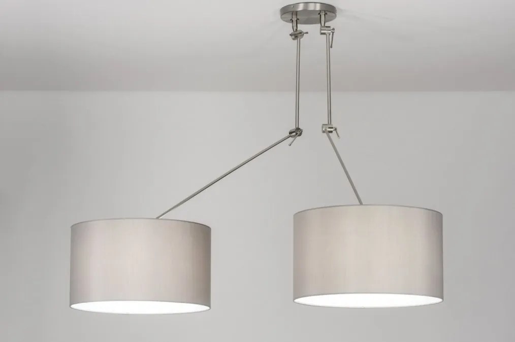 Závěsné designové šedé svítidlo nad stůl Snap Duo Yersey