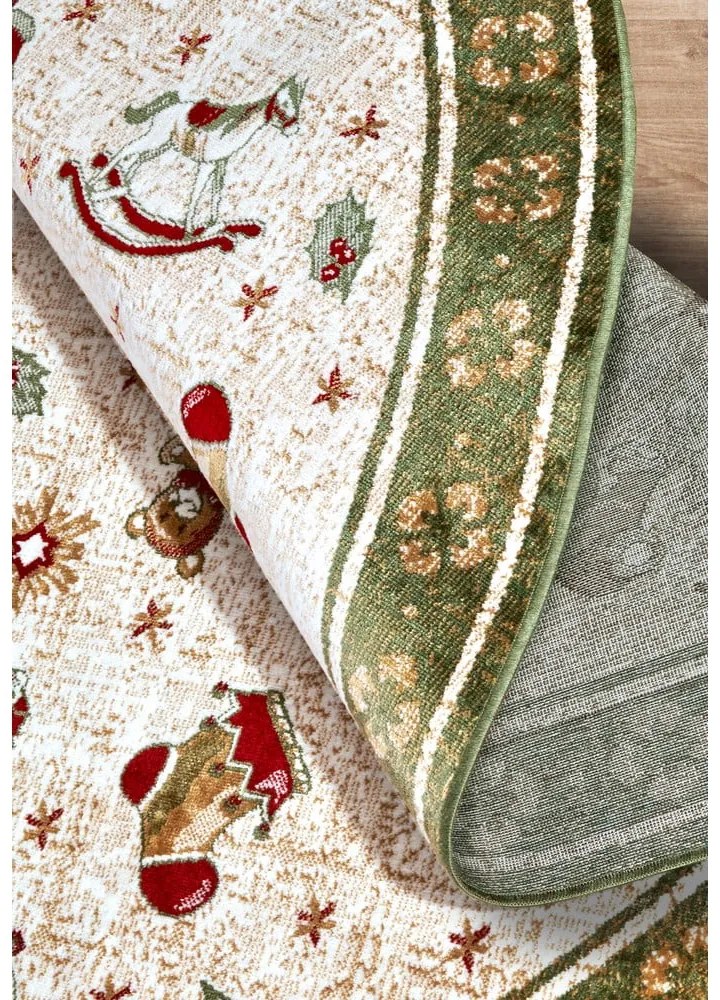 Zelený kulatý koberec s vánočním motivem s příměsí bavlny ø 160 cm Toy's Delight Green Christmas – Villeroy&amp;Boch