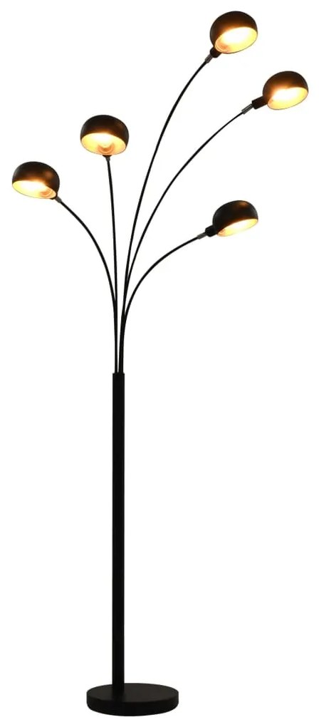 Stojací lampa 200 cm 5 x E14 černo-zlatá 282418