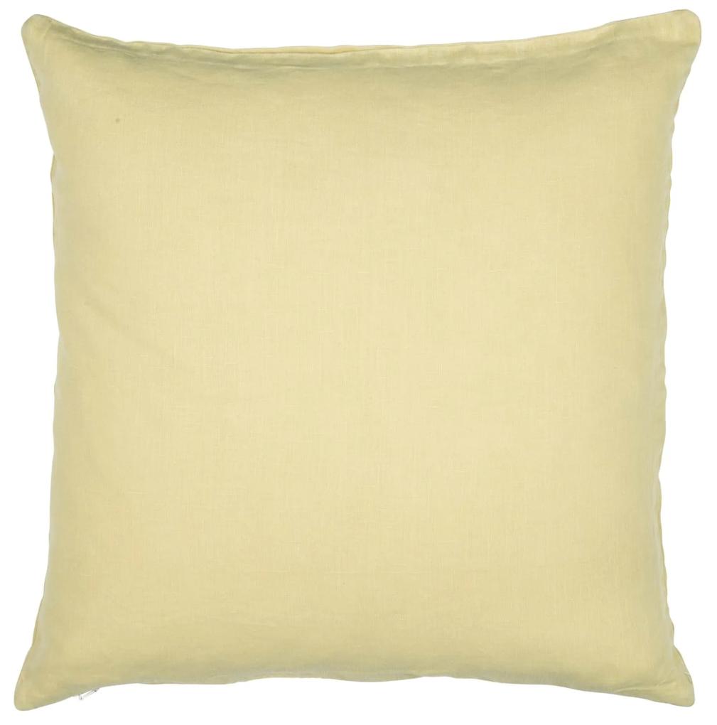 IB LAURSEN Lněný povlak na polštář Lemon Drop 50 x 50 cm, žlutá barva, textil