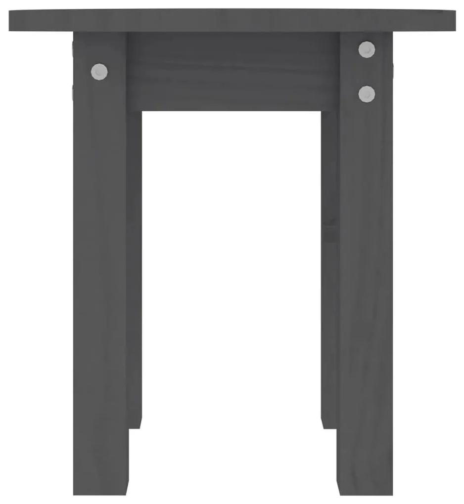 Konferenční stolek šedý Ø 35 x 35 cm masivní borové dřevo - Default Title