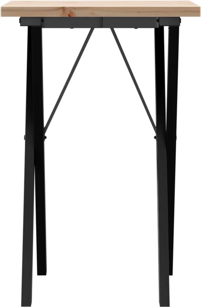Jídelní stůl s X rámem 50 x 50 x 75,5 cm borové dřevo a ocel 3282757