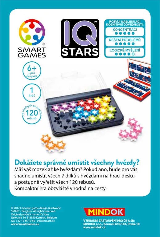 MINDOK HRA SMART IQ Stars hlavolam na cesty pro 1 hráče mn355