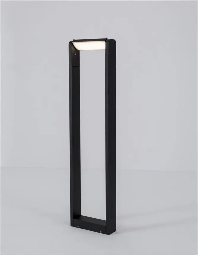 NV 9195061 Venkovní sloupkové svítidlo VOLVER černý litý hliník akrylový difuzor LED 7W 3000K 220-240V 150st. IP54 - NOVA LUCE