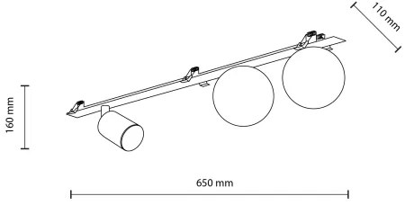 Podhledové bodové svítidlo VOX 2xG9/8W/230V + 1xGU10/10W černá