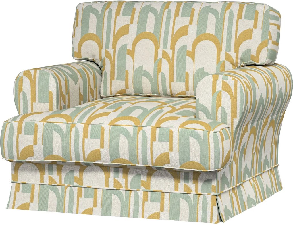 Potah na křeslo IKEA Ekeskog barva zelená látka pletený vzor, vzorované