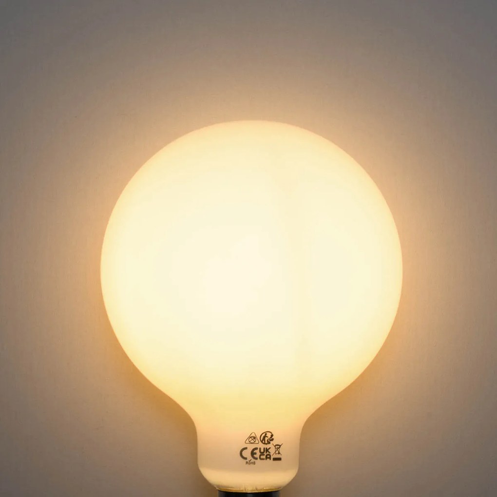 Sada 5 stmívatelných E27 opálových LED žárovek G125 5W 450 lm 2200K