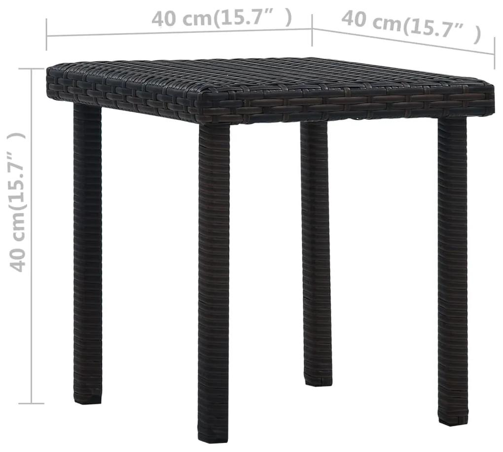 Zahradní čajový stolek hnědý 40 x 40 x 40 cm polyratan - Default Title