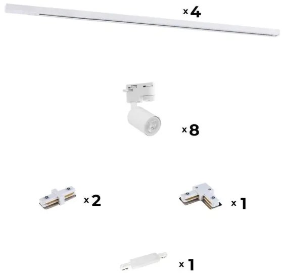 Zuma Line 3045 - Bodové svítidlo do lištového systému REFLEKTOR 8xGU10/10W/230V