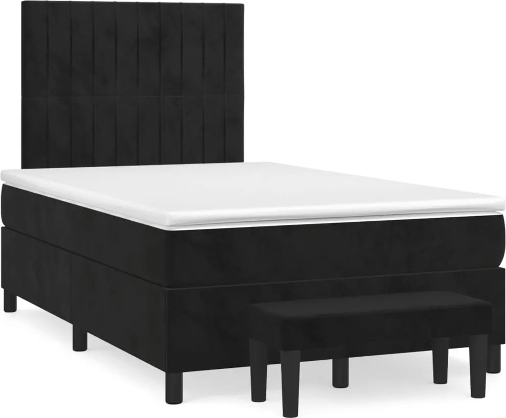 Box spring postel s matrací černá 120 x 200 cm samet 3137955