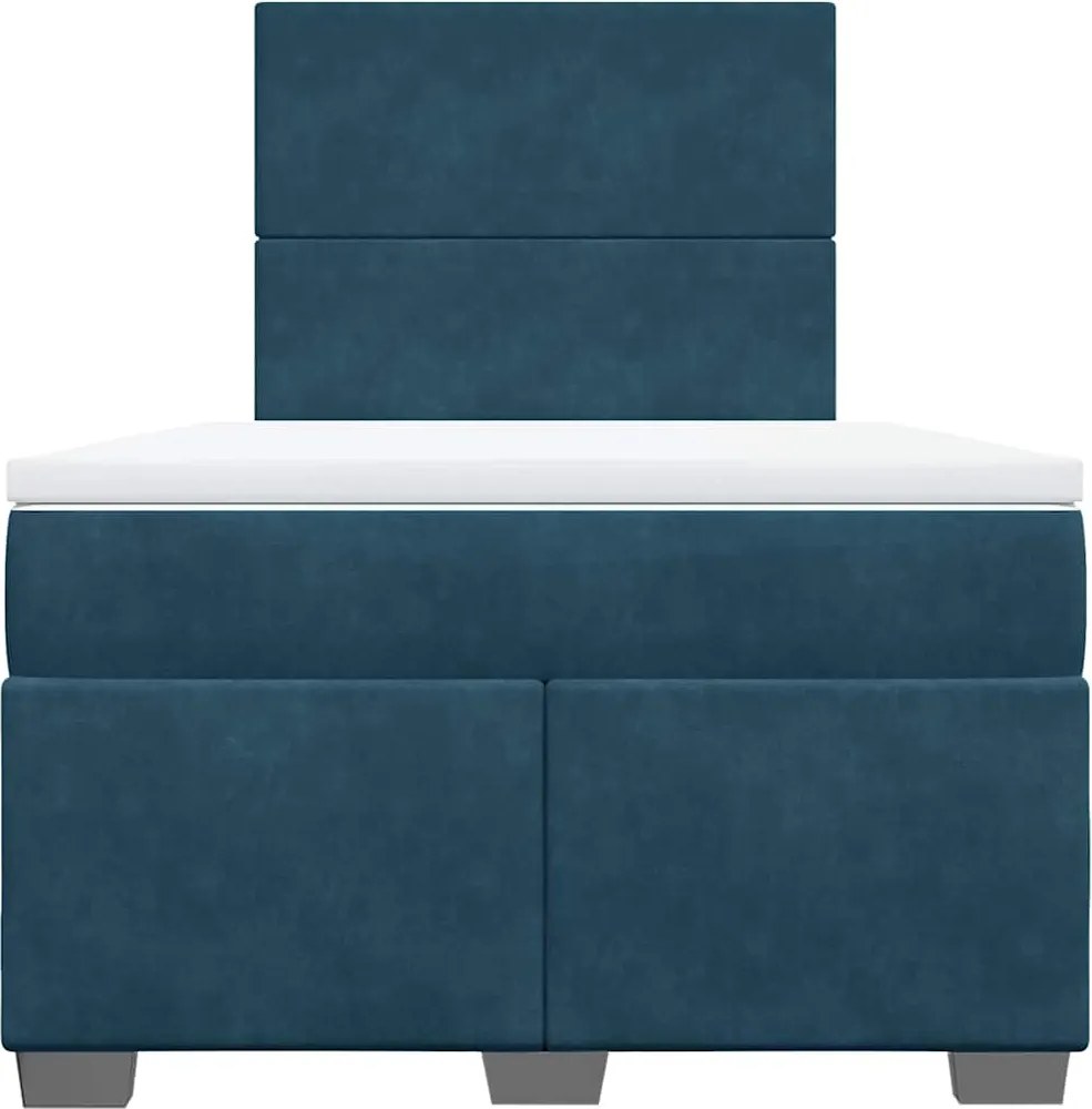 Box spring postel s matrací modrá 120 x 200 cm samet 3293180