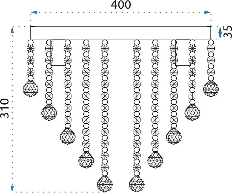 Toolight - Křišťálová stropní lampa 4xE14 40W APP515-4C, chromová, OSW-00072