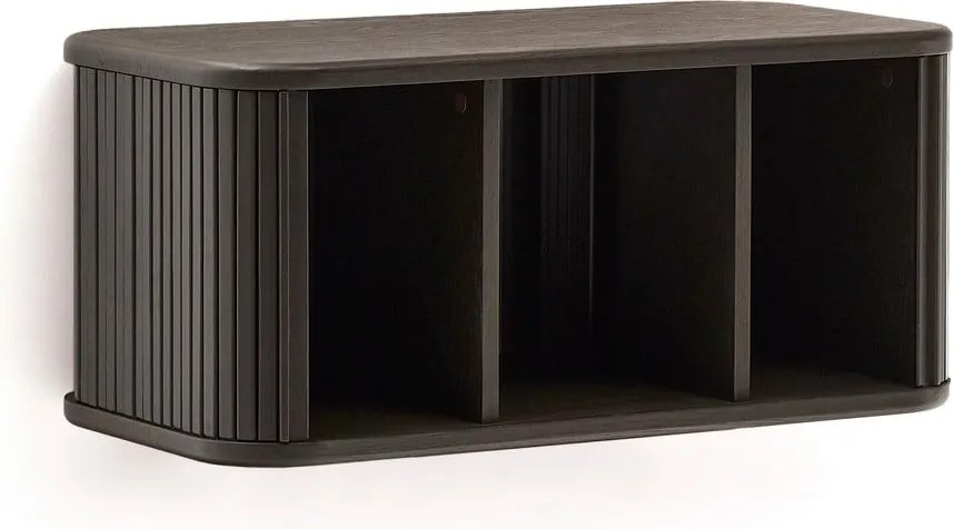 Tmavě hnědá závěsná skříňka pod umyvadlo v dekoru jasanu 90x40 cm Mailen – Kave Home