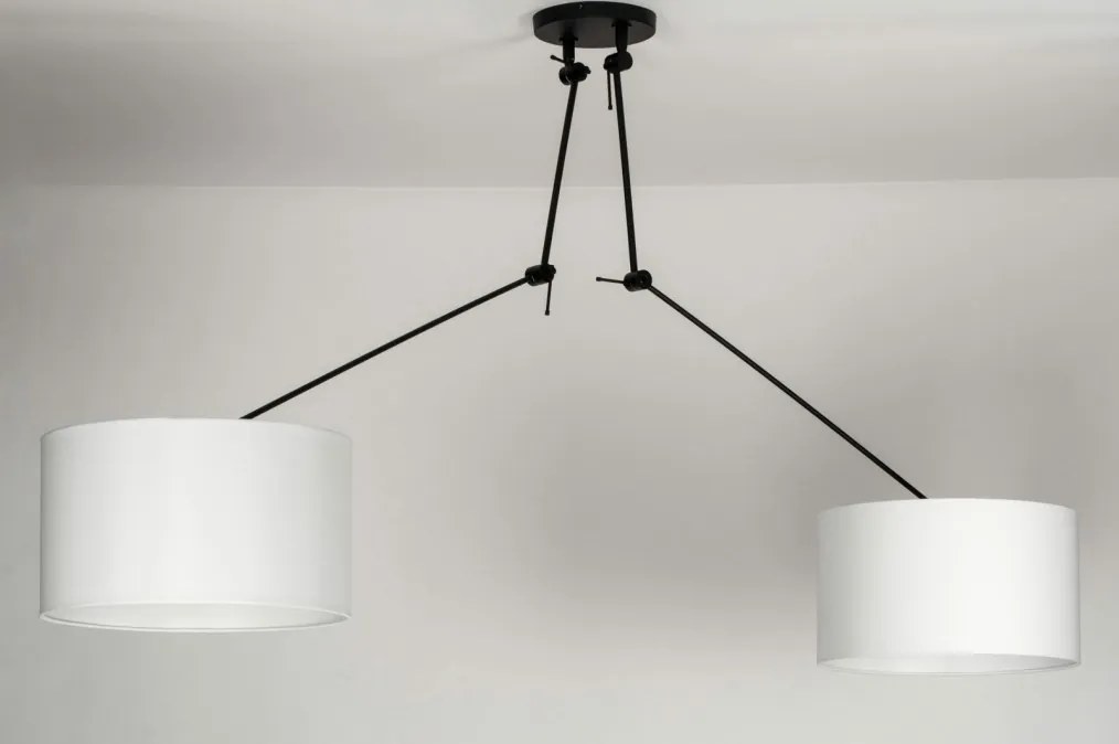 Závěsné designové bílé svítidlo nad stůl Snap Light Duo White and Black