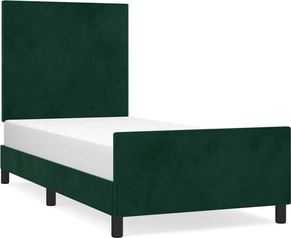 Rám postele bez matrace tmavě zelená 80 x 200 cm samet 3125602