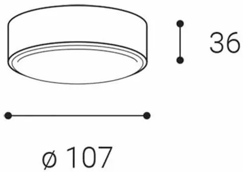 LED2 Rolo, bílé venkovní svítidlo na strop, 6W LED 3000K, prům. 10,7cm, IP65