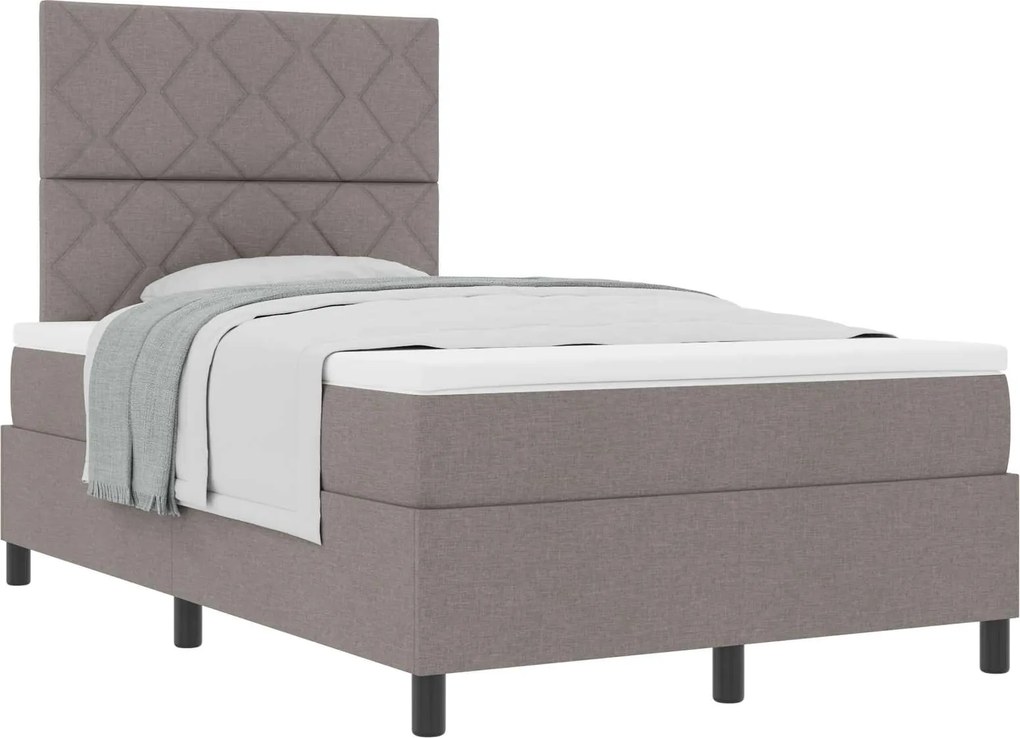 Postel s boxspringem s čelo Taupe 120 x 190 cm textil 3339452