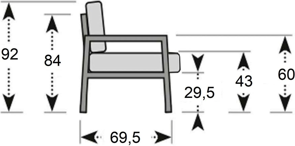 Doppler MANHATTAN - zahradní hliníkové křeslo - Rozbalené zboží (N582)