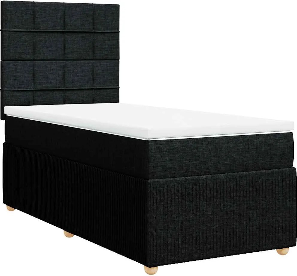 Box spring postel s matrací černá 80 x 200 cm textil 3294185