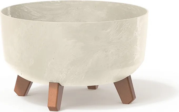 PRO Květináč GRACIA LOW BETON EFFECT 28,5 cm pískový