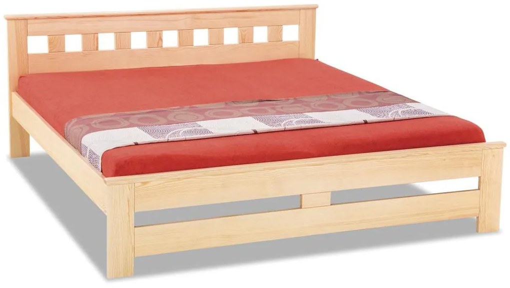 Krajča Manželská postel z masivu Dana 180 x 220 cm Povrchová úprava: Bezbarvý lak PUR, Druh dřeva: Buk