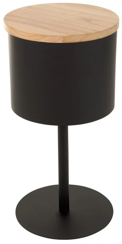Černý kovový odkládací stolek Leonie - Ø 32*62,5 cm