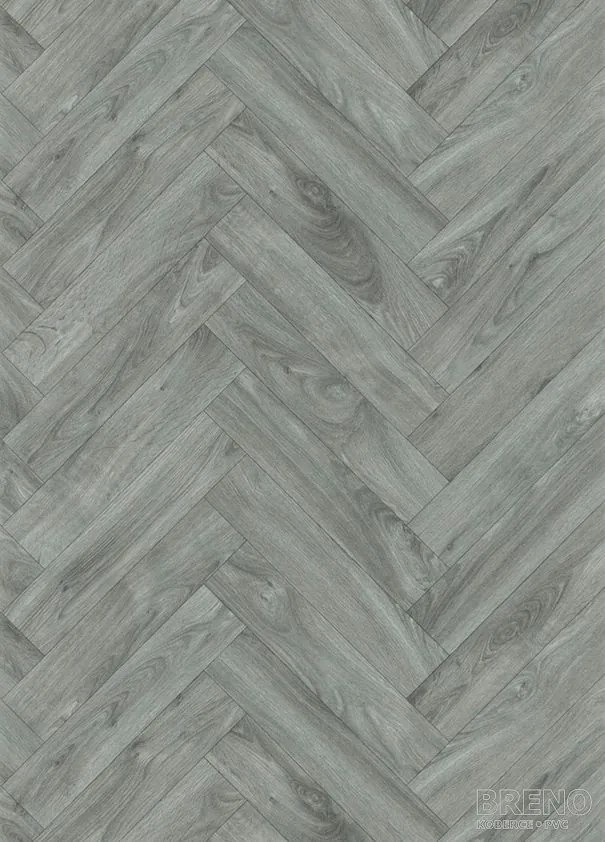 Breno PVC SLIMTEX Laurel Oak 909M - šedé dřevo, šíře 100 cm