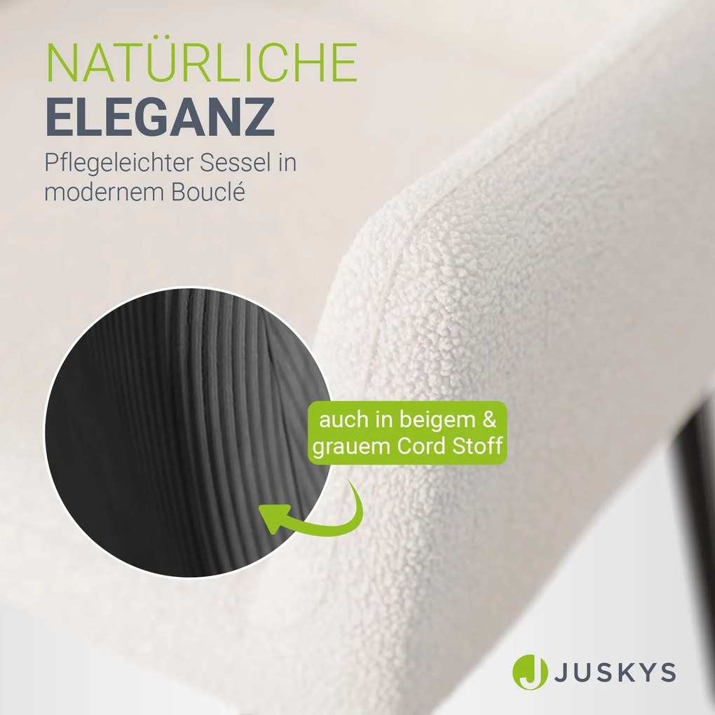 Juskys Křeslo ušák Odense Barva: béžová, Provedení: bez stoličky, Materiál: bouclé