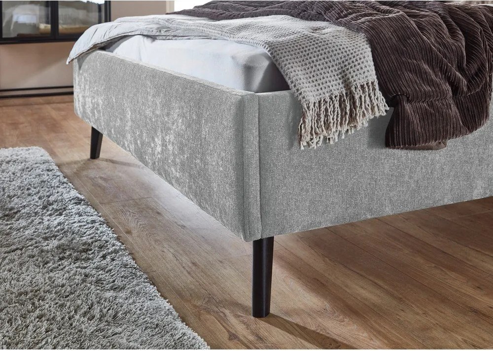 Šedá čalouněná dvoulůžková postel bez roštu 180x200 cm Nova – Meise Möbel
