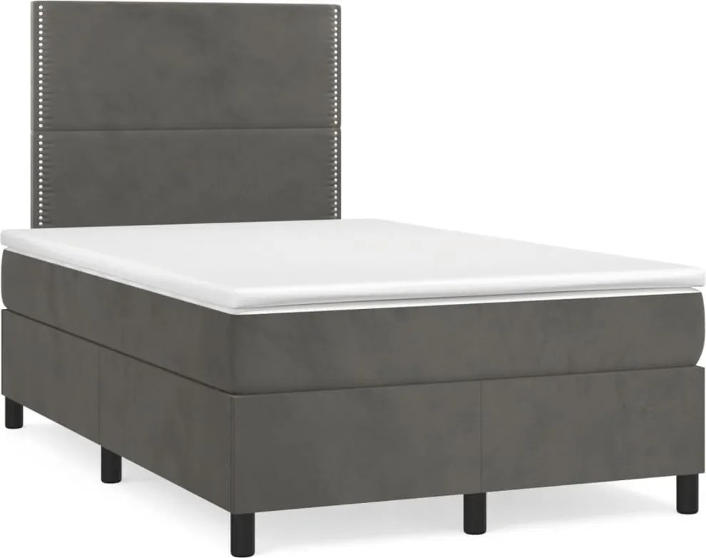 Box spring postel s matrací tmavě šedá 120 x 200 cm samet 3142954