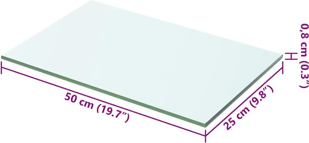 Policové desky 2 ks sklo čiré 50 x 25 cm 3051560