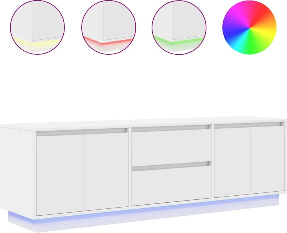 TV skříňka s LED osvětlením bílá 160,5x41x50 cm 3328426