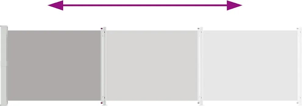 Zatahovací boční markýza / zástěna 614 x 160 cm šedá 313379
