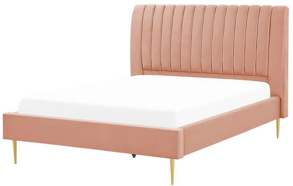 Manželská postel 140 cm Marvik (růžová). 1081277
