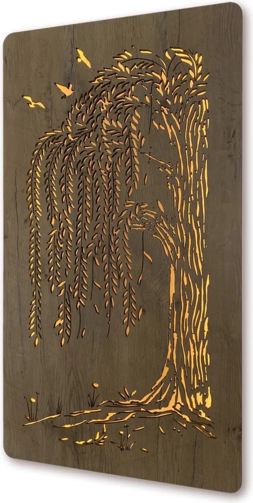 Li-Go "Vrba" světelný obraz 230V 55x100 cm provedení povrchu: dub
