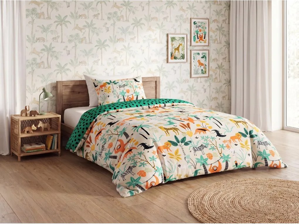 Dětské povlečení z mikrovlákna JUNGLE FRIENDS barevné Rozměr povlečení: 70 x 90 cm | 140 x 200 cm