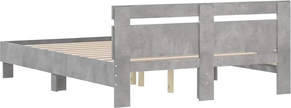 Rám postele s čelem betonově šedý 150 x 200 cm kompozitní dřevo 3207416