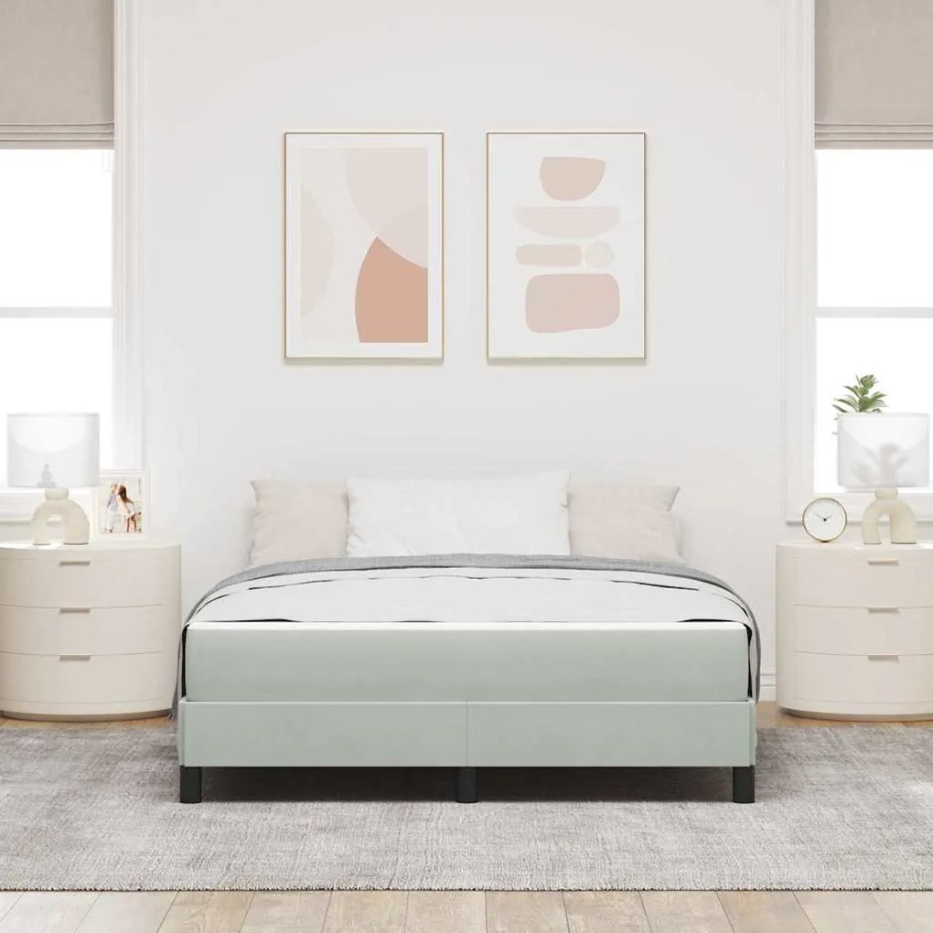 Postel s boxspringem s matrací Světle šedá 160 x 210 cm textil 3398749