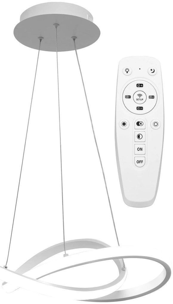Toolight - LED stropní svítidlo + dálkový ovladač APP392-CP, bílá, OSW-06908