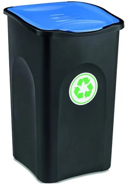 Odpadkový koš na tříděný odpad Stefanplast ECOGREEN 50L modré víko