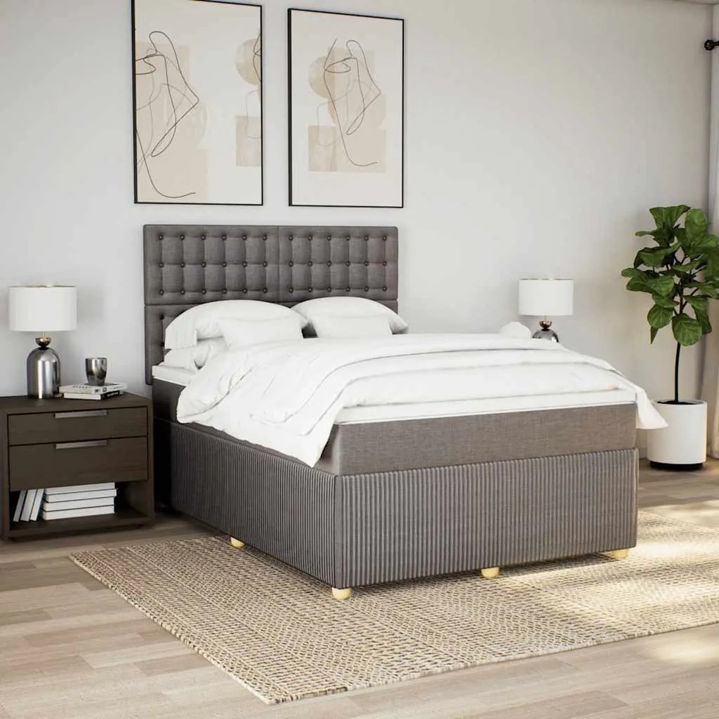 Box spring postel s matrací taupe 140x190 cm textil 3292069