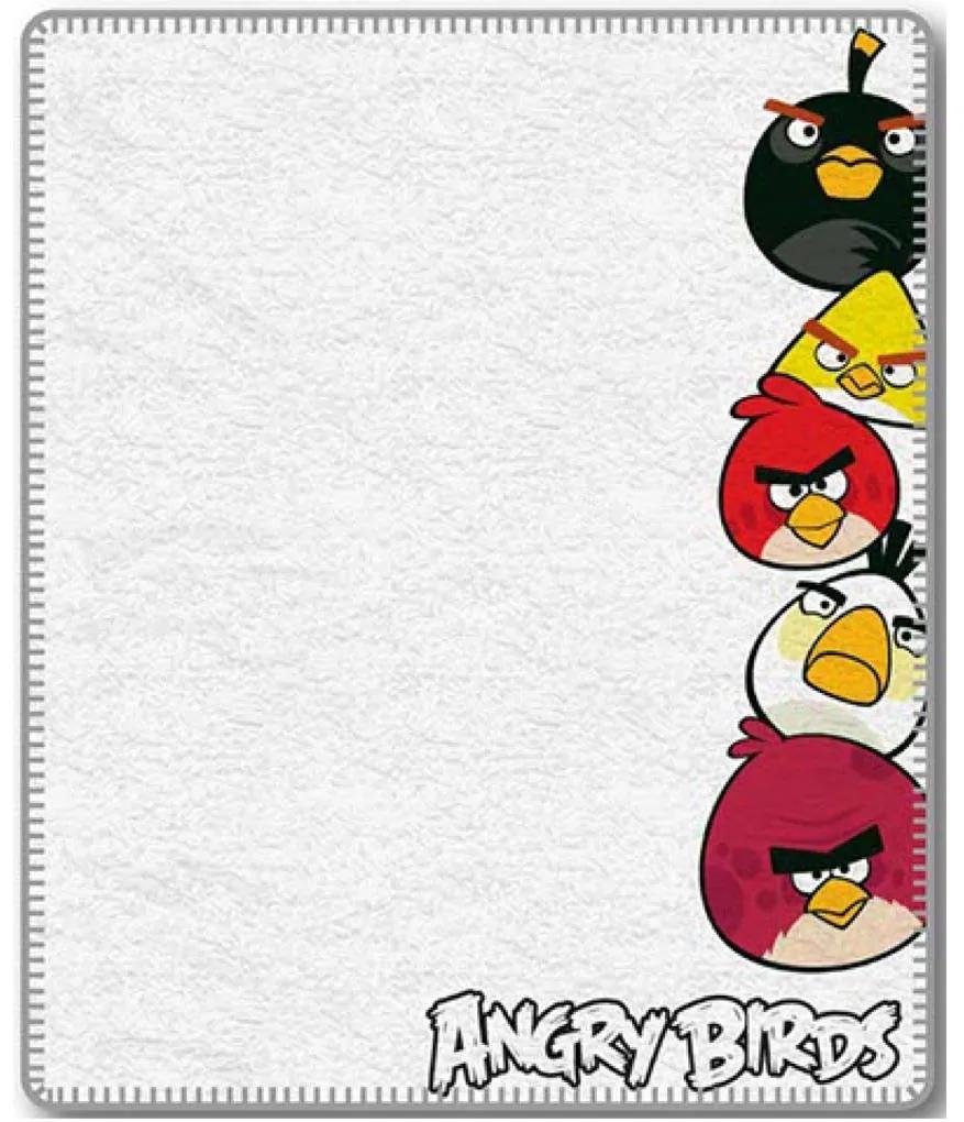 Jerry Fabrics Fleecová deka Angry Birds 040 - 120x150 cm, bílá