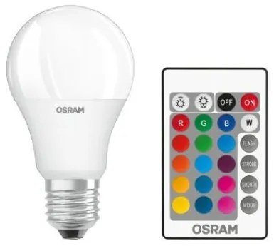 LED žárovka E27 OSRAM STAR+ CL A 9W (60W) s dálkovým ovladačem RGBW (teplá bílá 2700K) stmívatelná